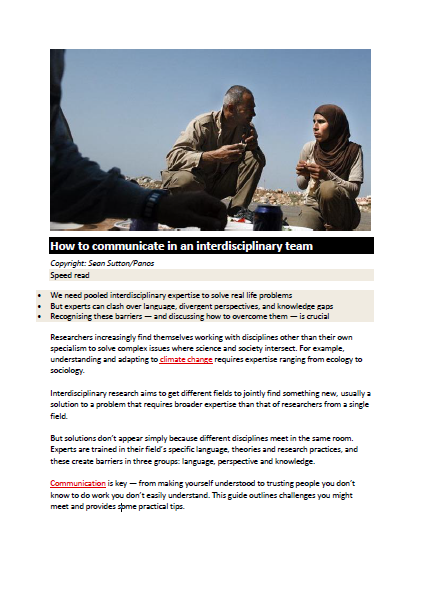 How to communicate in an interdisciplinary team | AgShare.Today ...