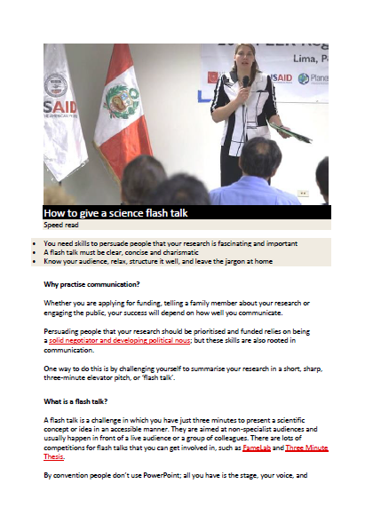 How to give a science flash talk | AgShare.Today Resource Centre
